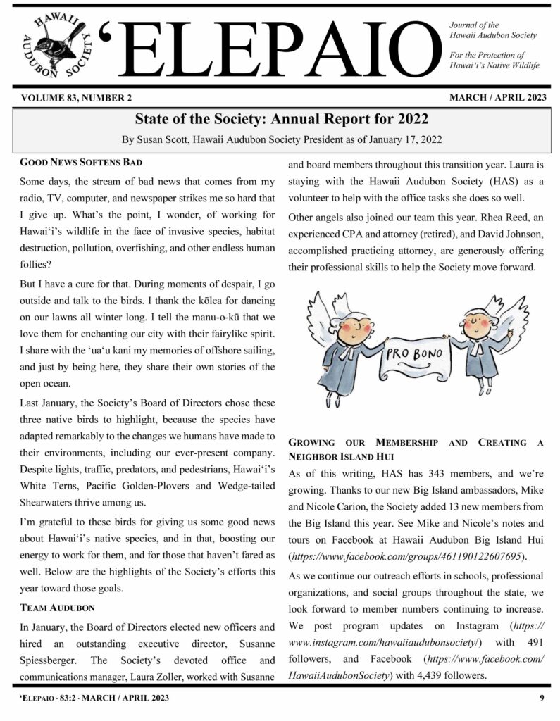 Elepaio Journal - Hawaii Audubon Society
